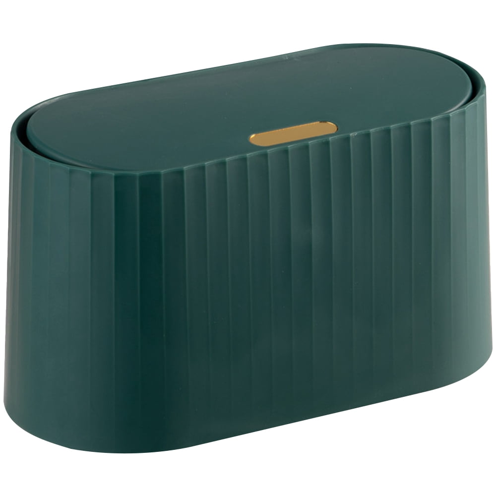 COSMOBETTY Small Waste Bin With Lid Desktop Trash Can Army Green ...