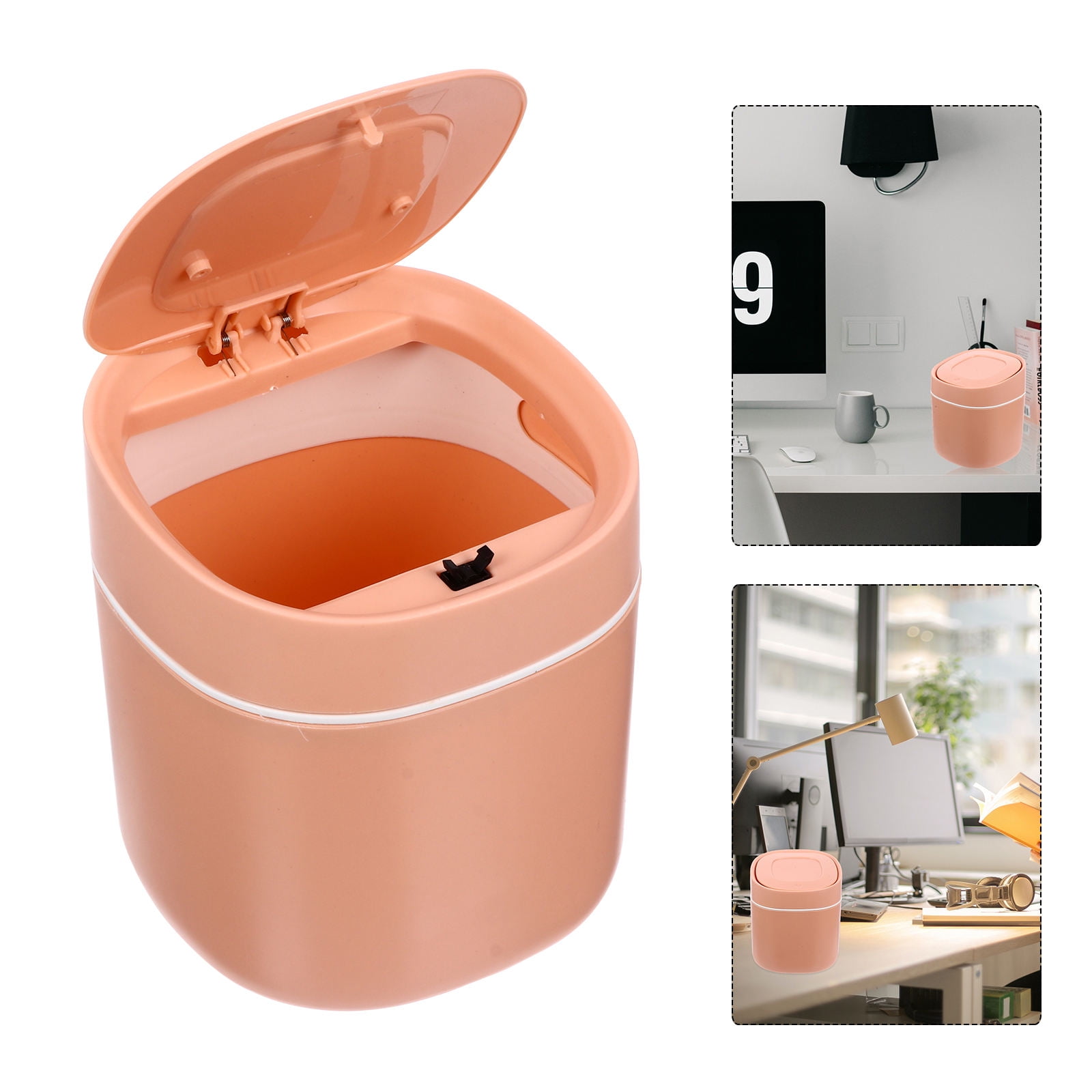 COSMOBETTY Table Garbage Can 1Pack in Orange with Rectangular Shape and ...