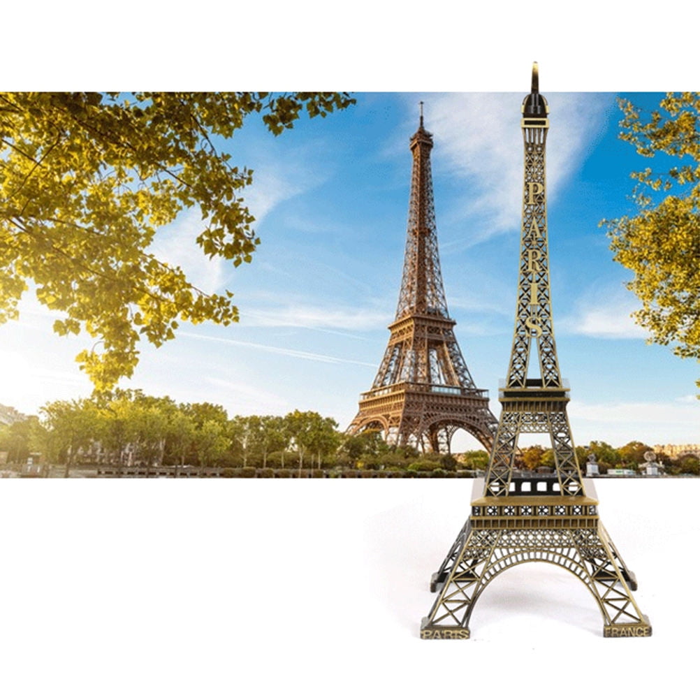 COSMOBETTY Tower Statue Figurine Eiffel Tower Model Golden Metal Alloy ...