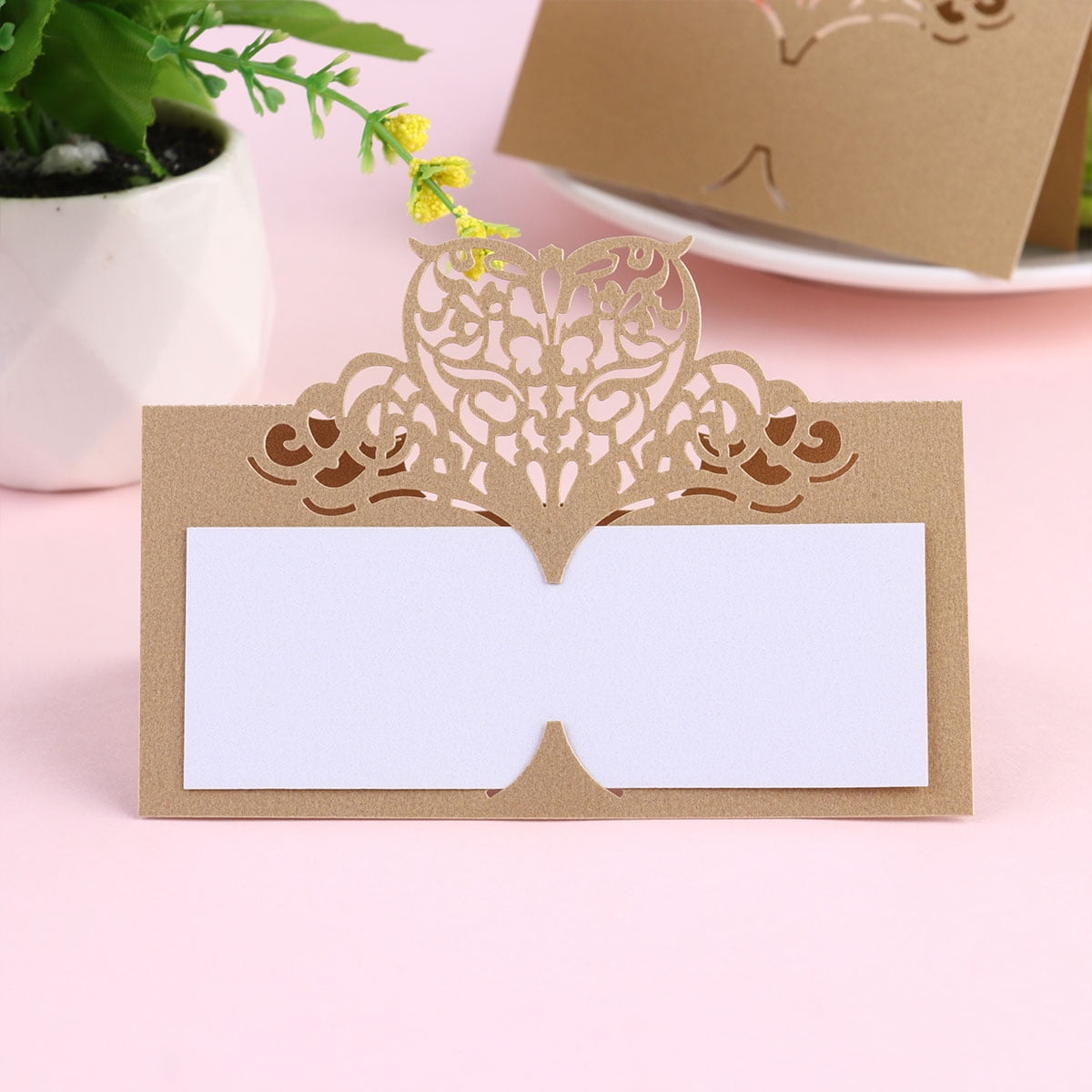 COSMOBETTY Wedding Name Tag 24Pack Square Shape Paper Material for ...