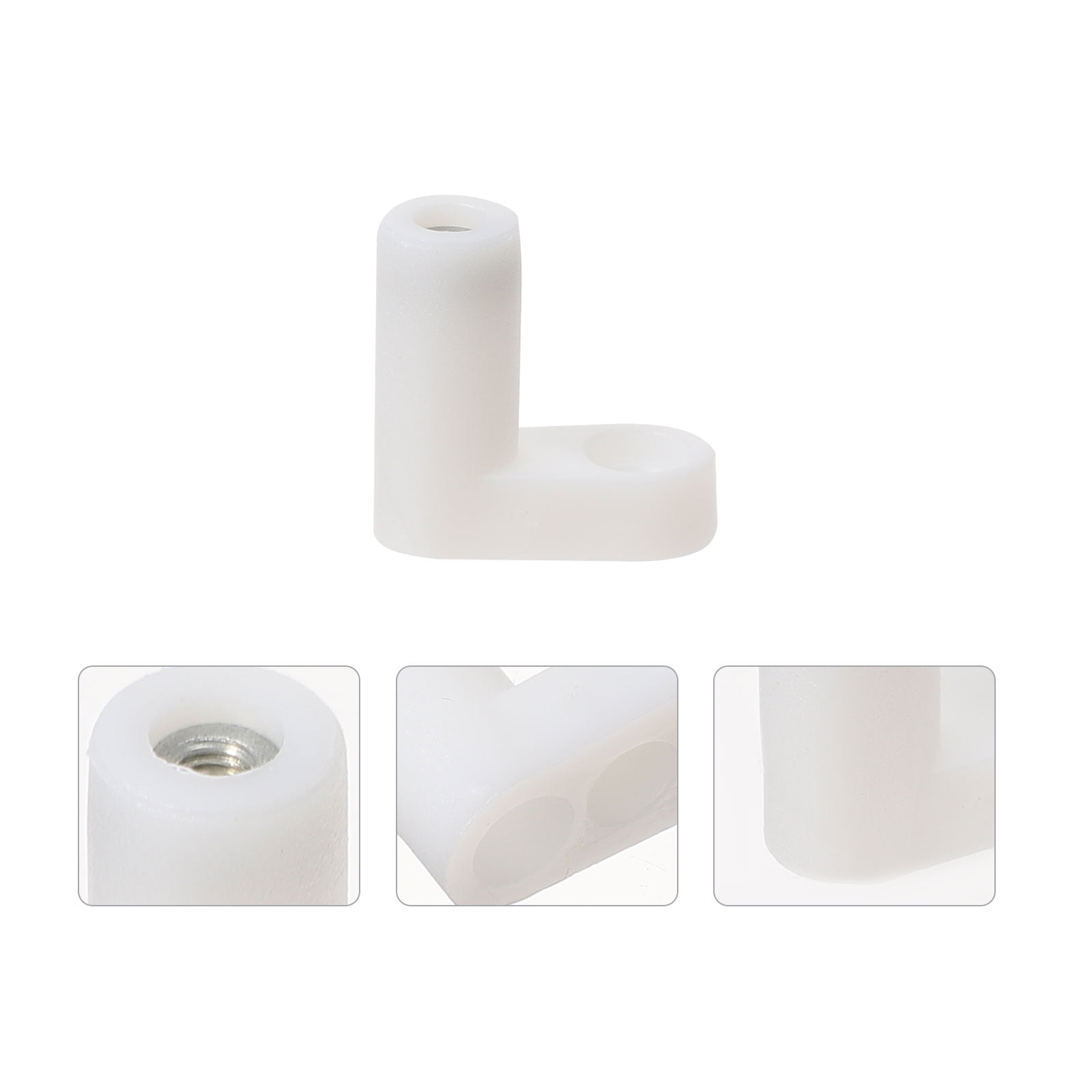 COSMOBETTY White Plastic L Shape Brackets 100Pcs for Smooth and Burr ...
