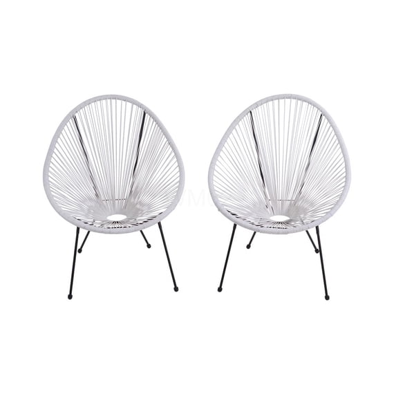COSMOS 2-Pack Modern Outdoor Egg Chairs with Steel Frame, All-Weather ...