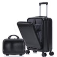 COSMOS 2-Piece ABS Hardside Luggage Set with Front Pocket, 20 Inch & 14 ...