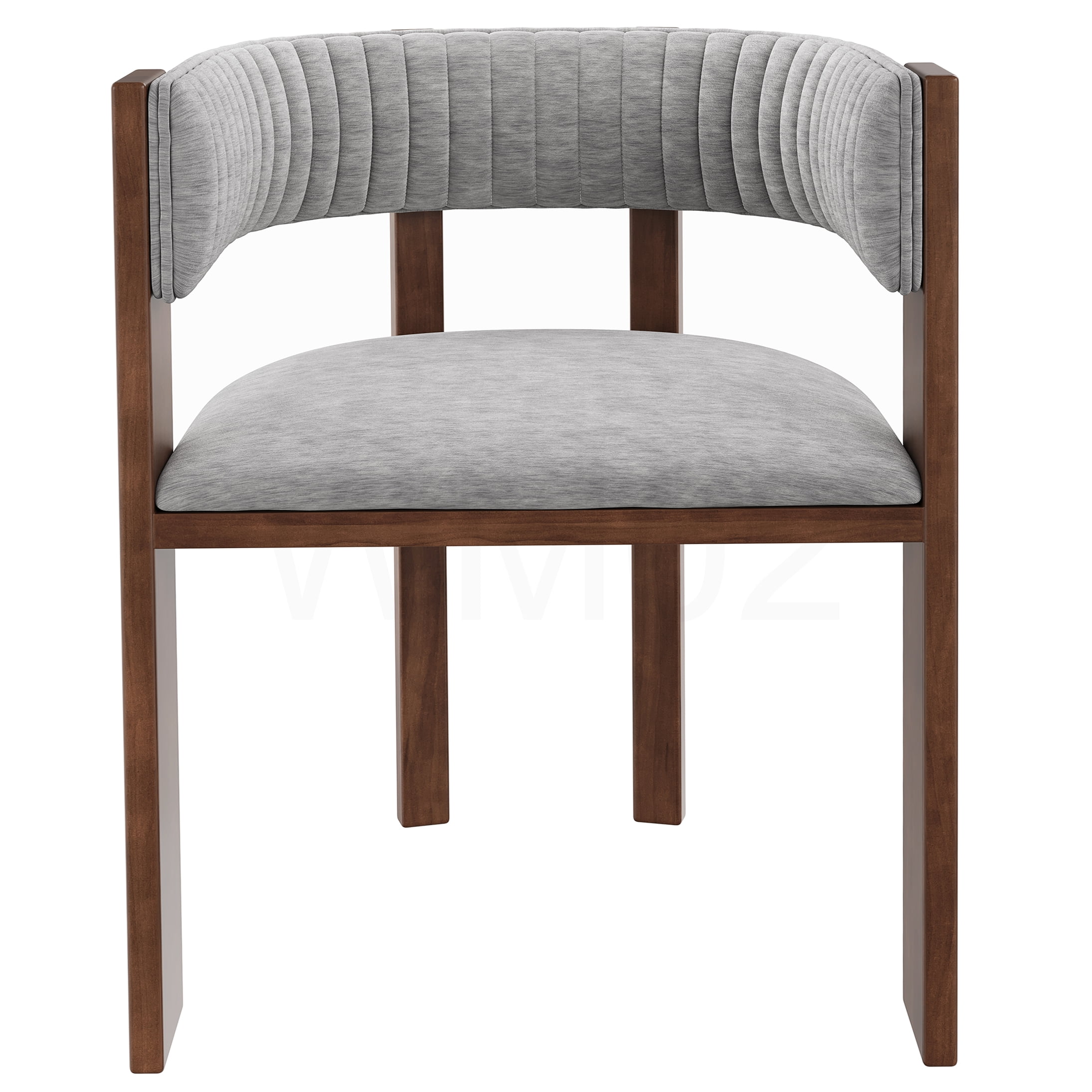 COSMOS Gray Modern Wooden Dining Chairs Set of 2, Curved Back Kitchen ...