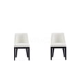 COSMOS Ivory Upholstered Dining Chairs, Set of 2 - Modern Faux Leather ...