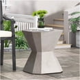 COSMOS Lightweight Concrete Outdoor Side Table, Natural Finish Patio ...
