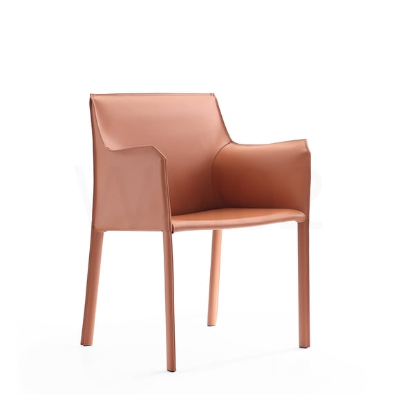 COSMOS Modern Bourbon Brown Leatherette Side Chair for Dining Room ...