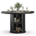 COSMOS Modern Round Dining Table for 4, Small Kitchen Table with Metal ...