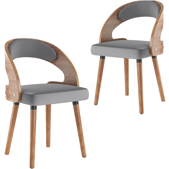 COSMOS Modern Upholstered Dining Chairs Set of 2, Curved Back Kitchen ...