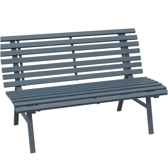 COSMOS Outsunny 48.5 Inch Lightweight Aluminum Garden Bench, Blue ...