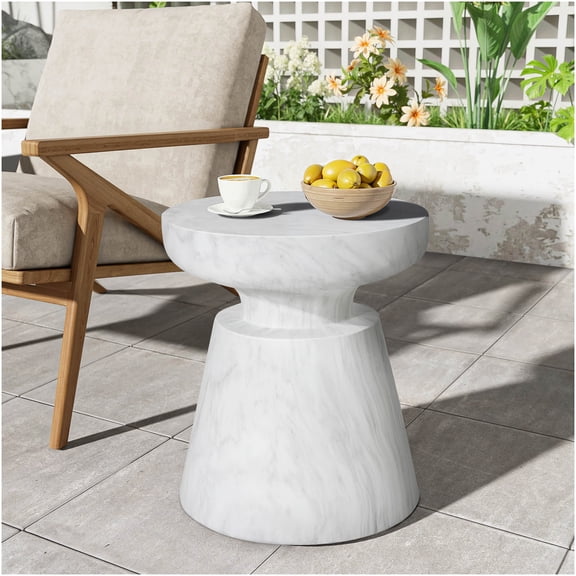 Travertine Pedestal Table