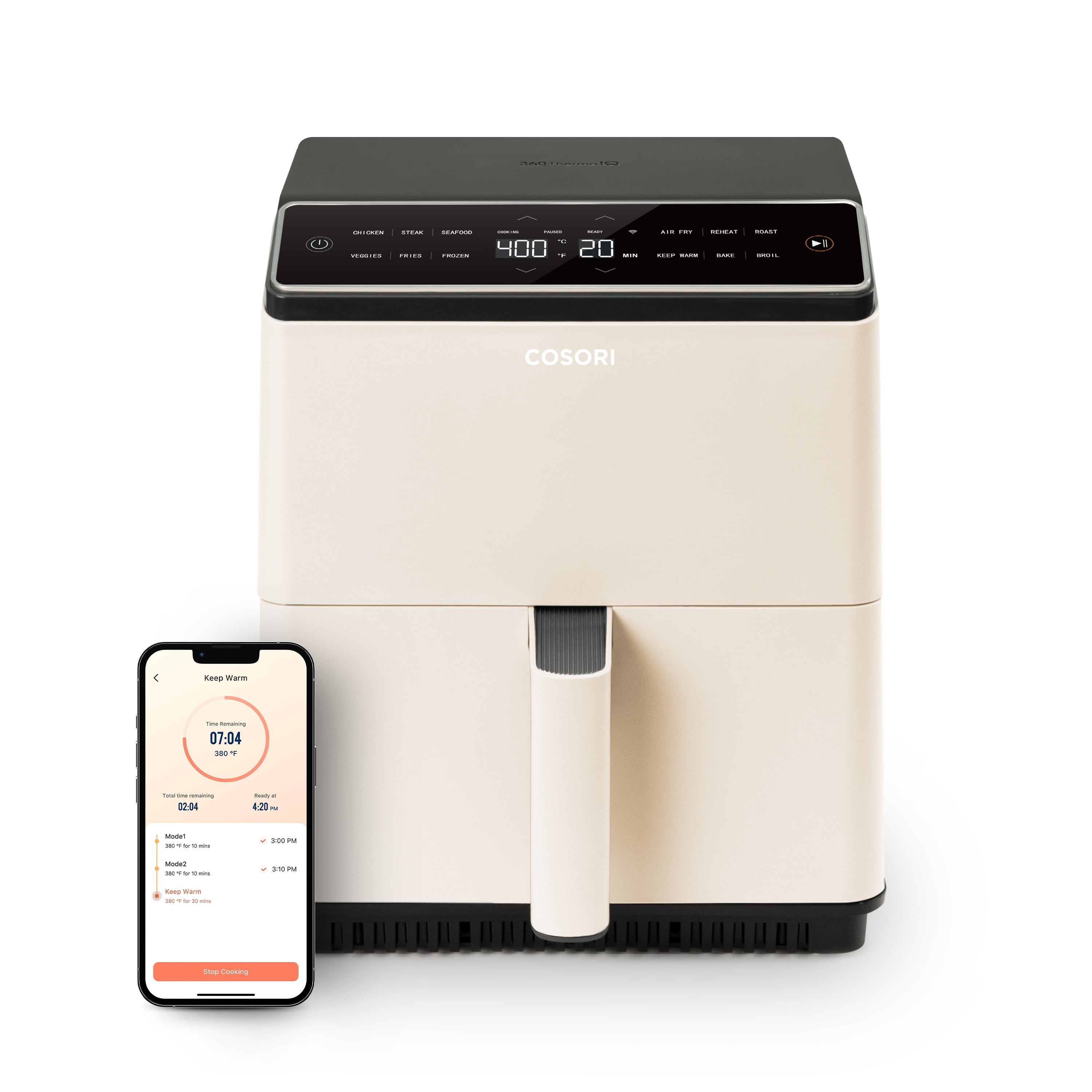 COSORI Dual Blaze 6.8qt Ceramic Coating Smart Air Fryer - Off White ...