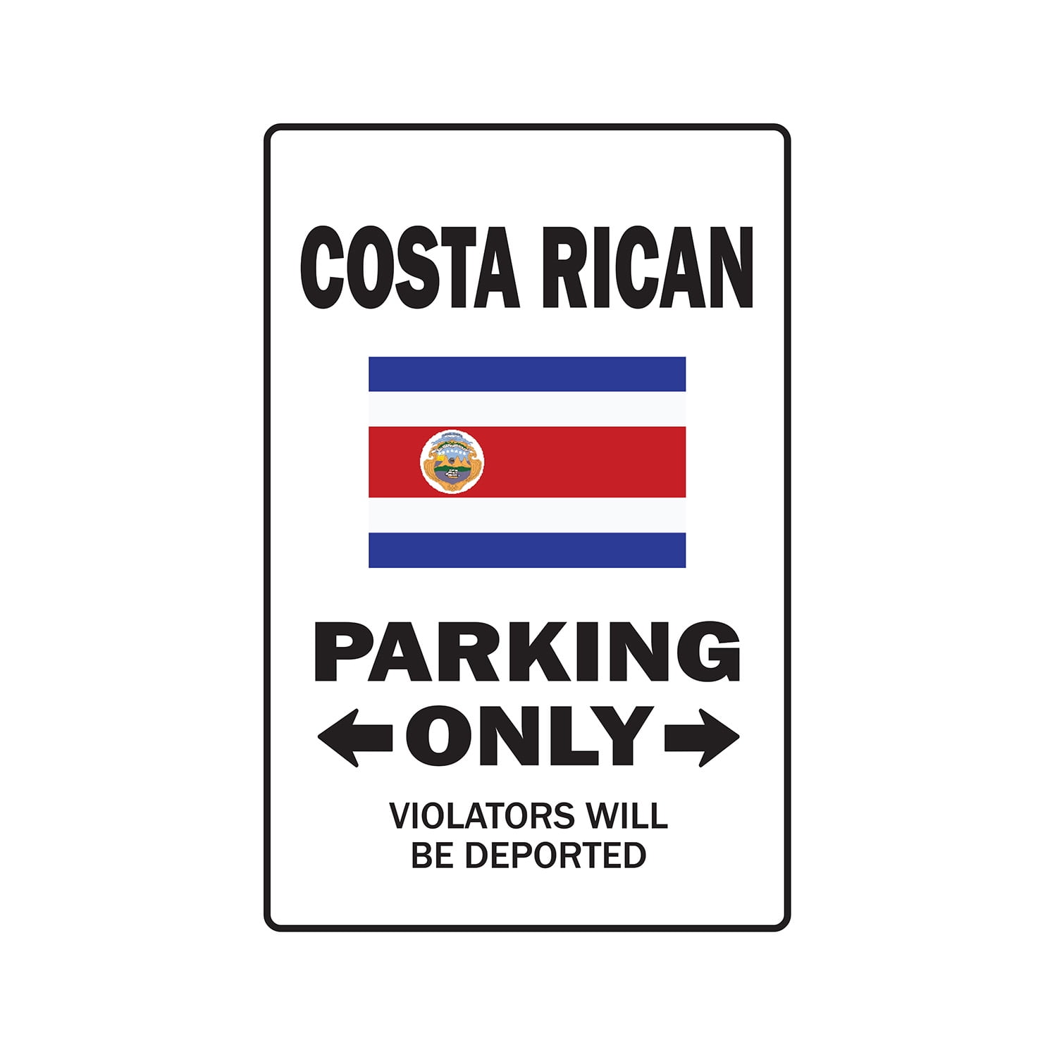 COSTA RICAN Parking Aluminum Sign costa rica central america | Indoor ...