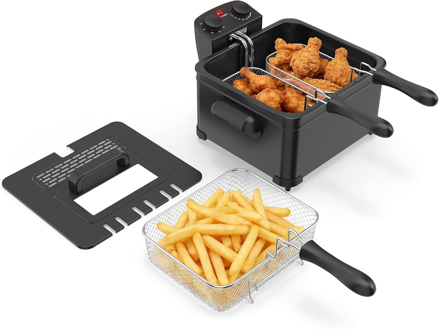 COSTWAY 5 Liter Deep Fryer with Basket, 1700W Electric Oil Fryer with ...