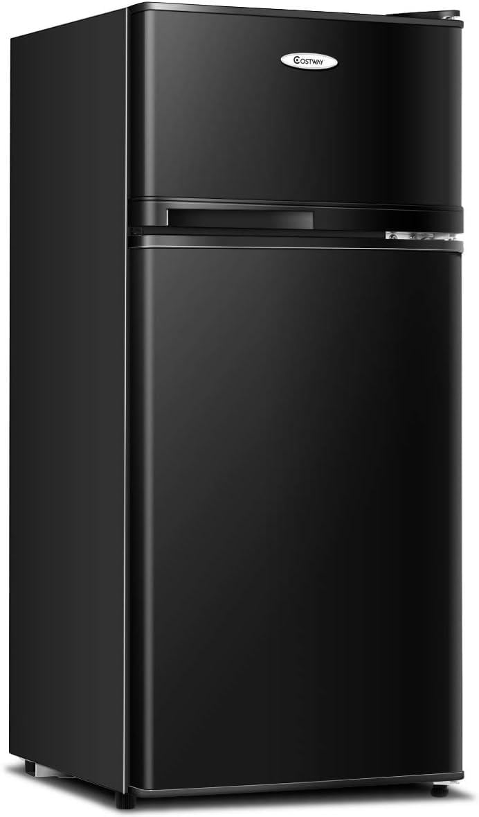 COSTWAY Compact Refrigerator, 3.4 Cu. Ft. Classic Fridge with ...