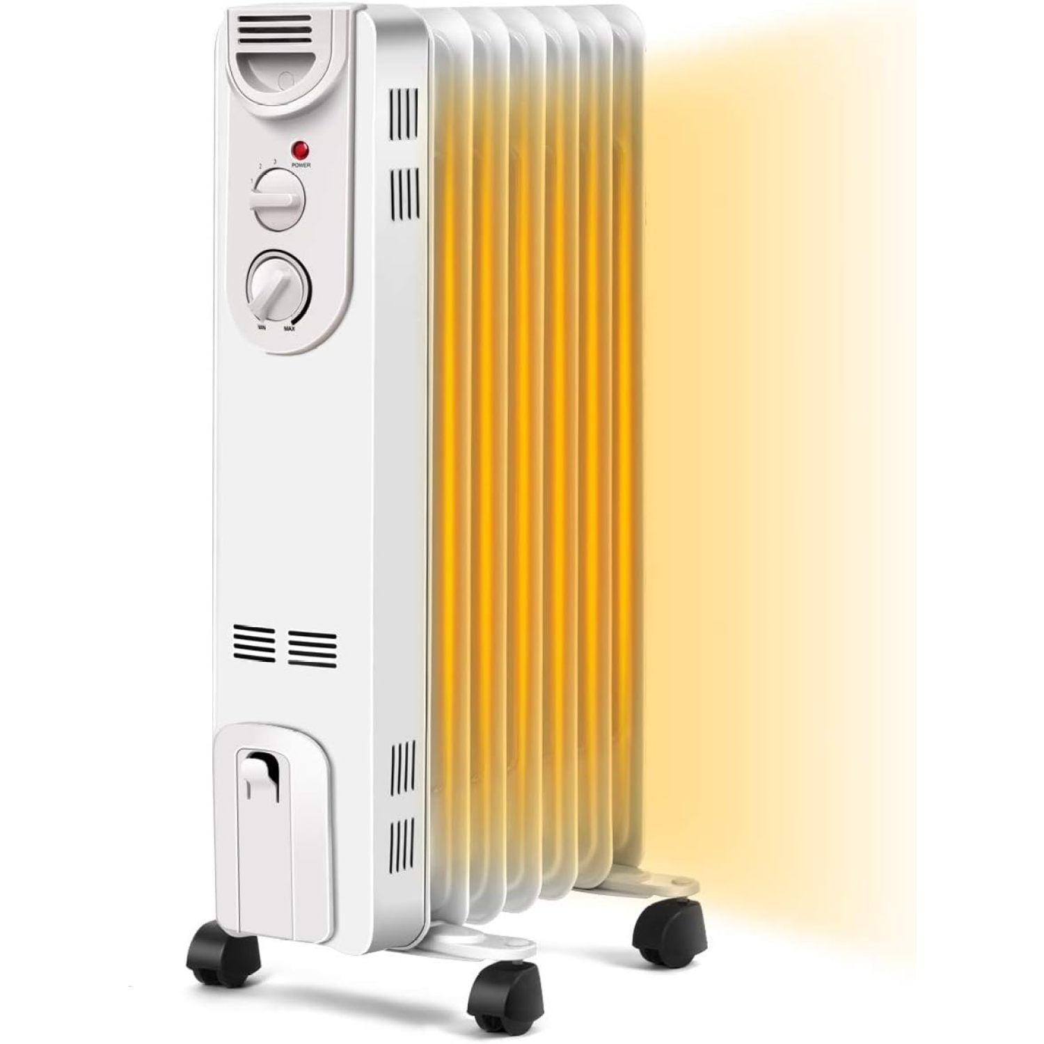COSTWAY Oil Filled Radiator Heater, 1500W Portable Oil Heaters with 3 ...