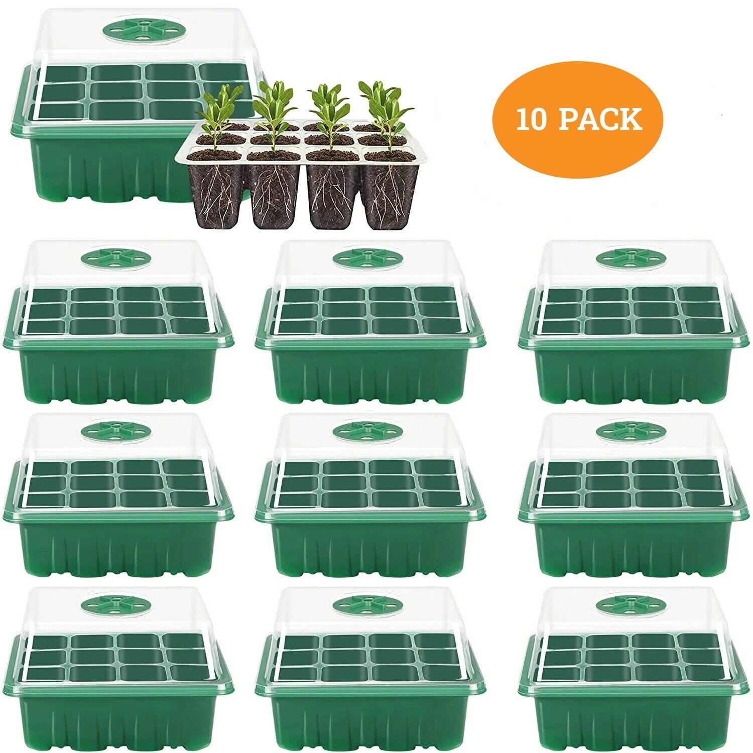 COSTYLE 10 Pack Seed Starter Tray Kits, Plant Germination Trays with ...