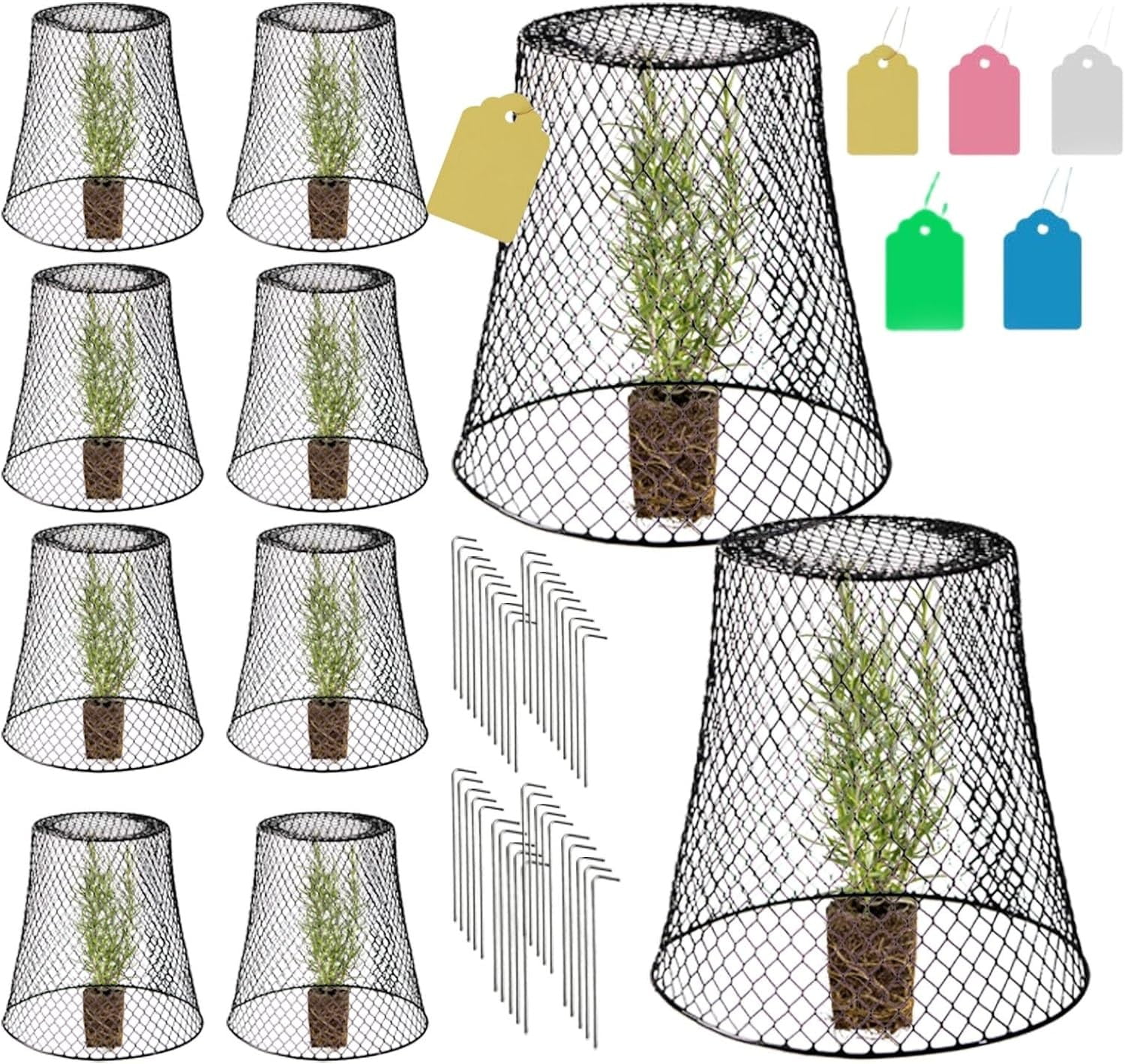 COSTYLE 10 Pieces Chicken Wire Cloches Plant Cover, Sturdy Garden Wire ...