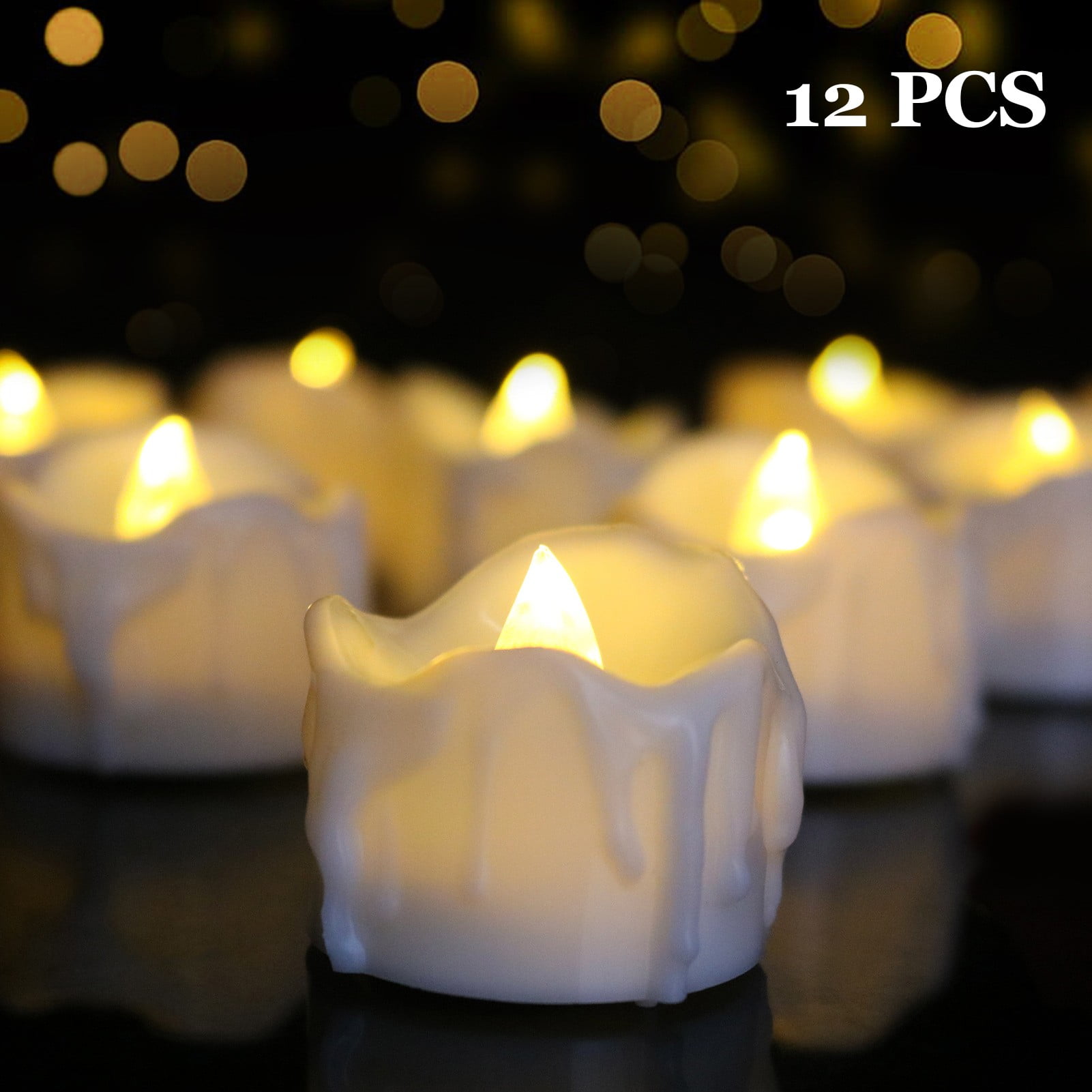 COSTYLE 12 Pack Flickering Flameless Votive Candles, Electric Fake ...
