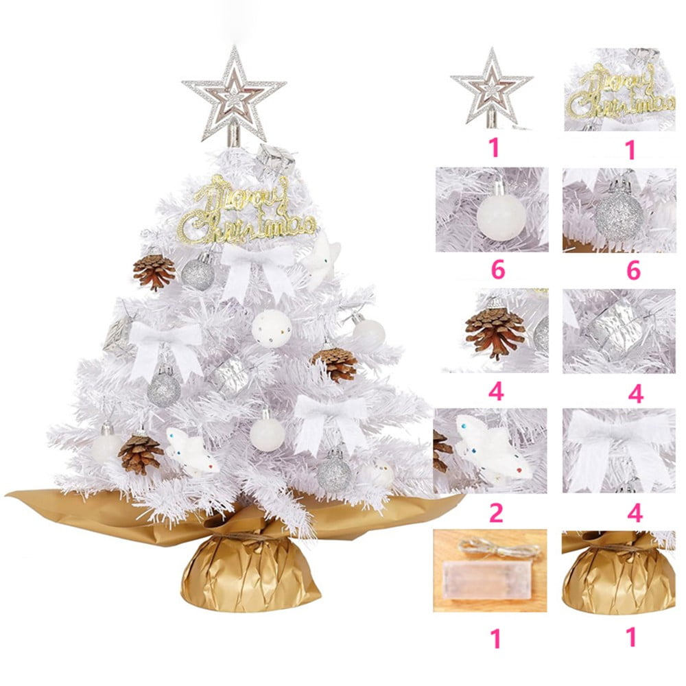 COSTYLE 2FT White Mini Christmas Tree, Small Tabletop Christmas Tree ...