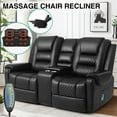COSVALVE Electric Massage Heating Recliner Loveseat Ergonomic Lumbar 2 ...