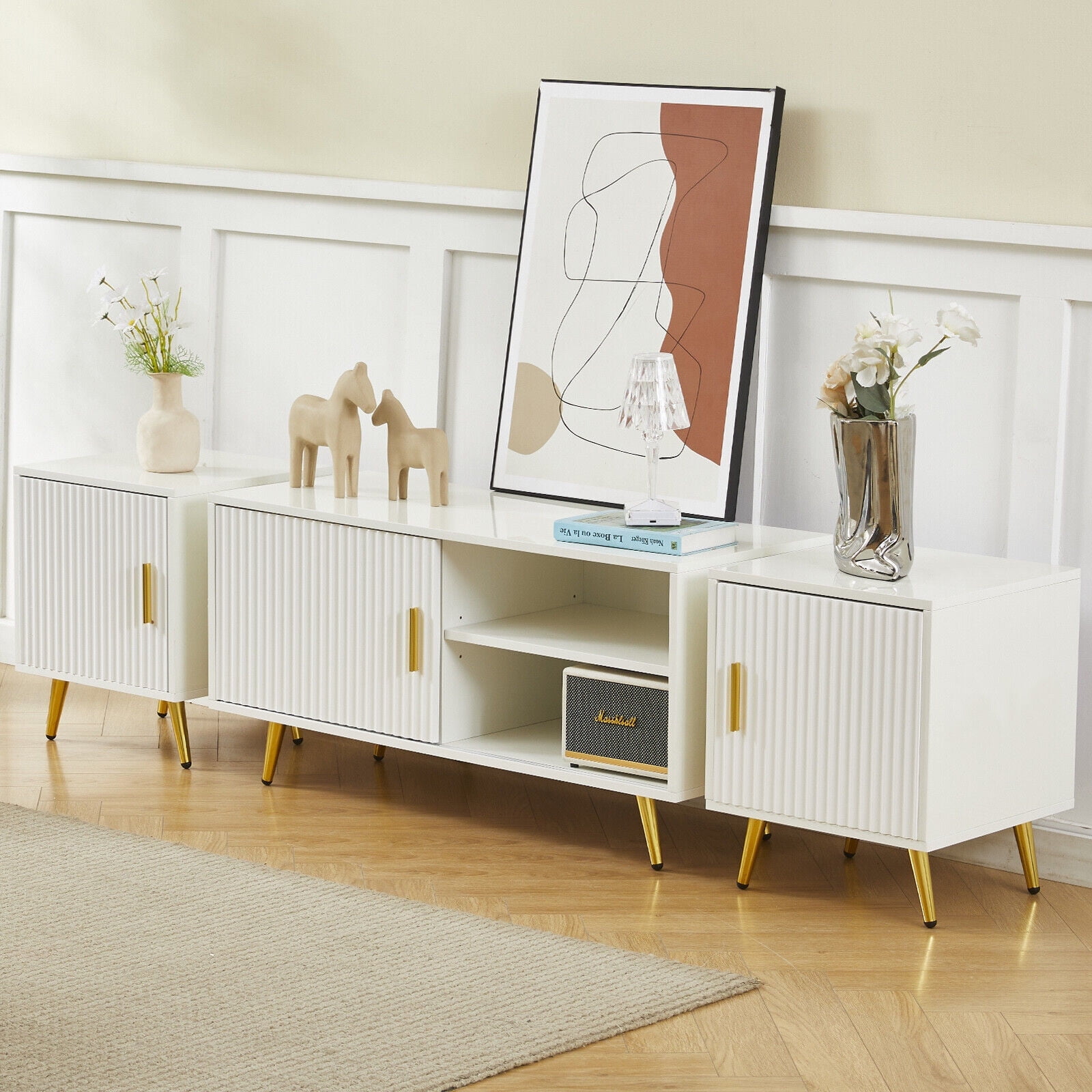 COSVALVE Modern 71" TV Stand Free Combination Entertainment Center w ...