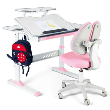 Ergonomic Height Adjustable Kids Study Desk and Chair Sets Children ...