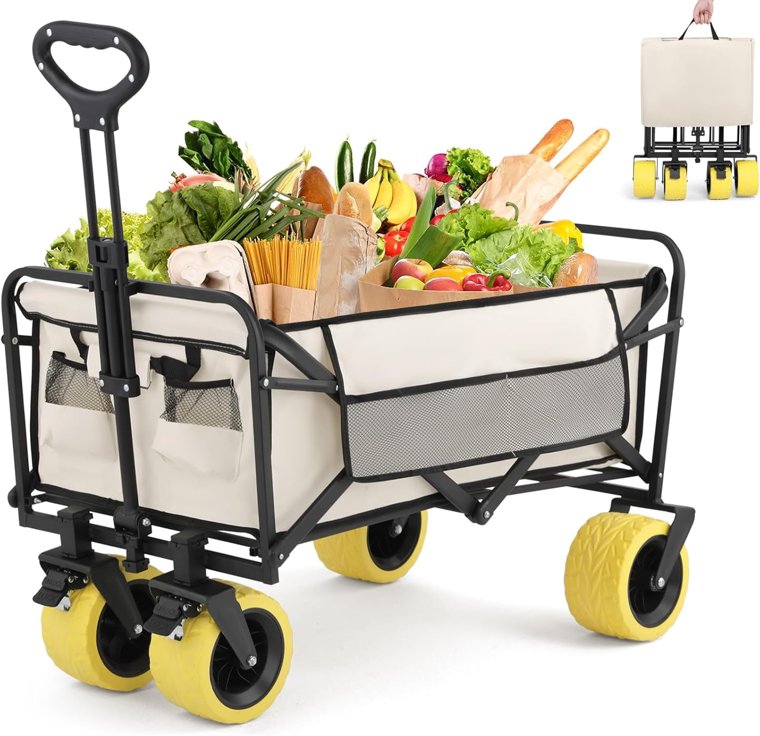COSVALVE Wagons Cart Foldable, Heavy Duty Utility Collapsible Folding ...