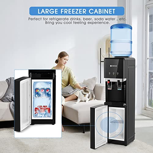 COSVALVE Water Cooler Dispenser, 5 Gallon Top Loading Hot/Cold Water ...