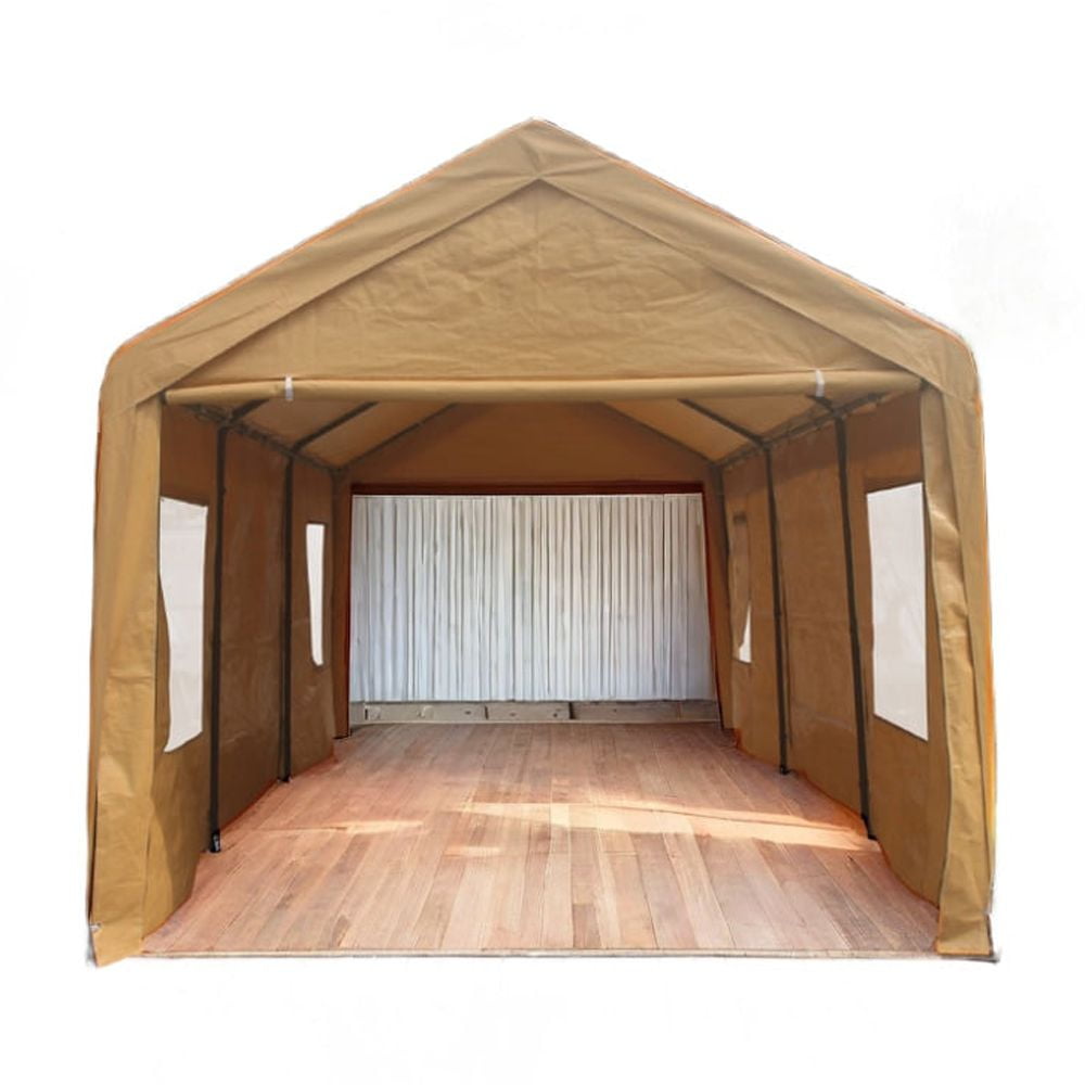 COSVII 10’ x 20’ x 8’ Tan Heavy Duty Carport - Walmart.com