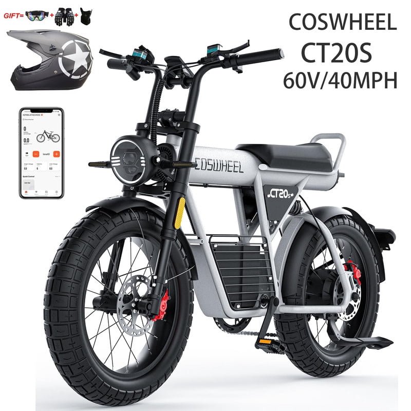 COSWHEEL CT20s 60V 27.5AH Removable Battery,2000W Motor Electric Bike ...