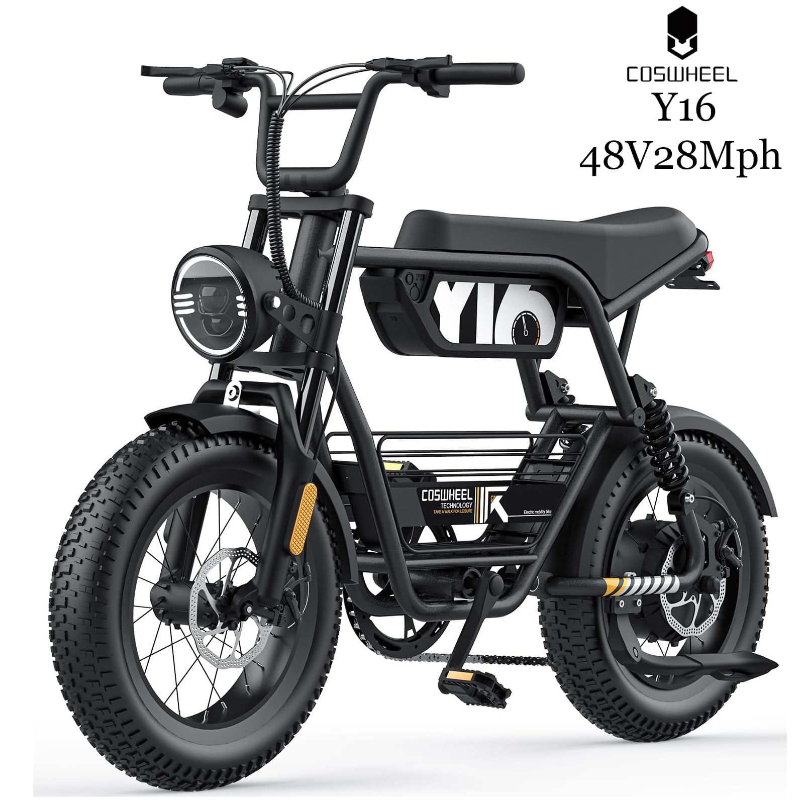 COSWHEEL Y16 28MPH Electric Bike for Adults,48V 15Ah Removable Battery ...