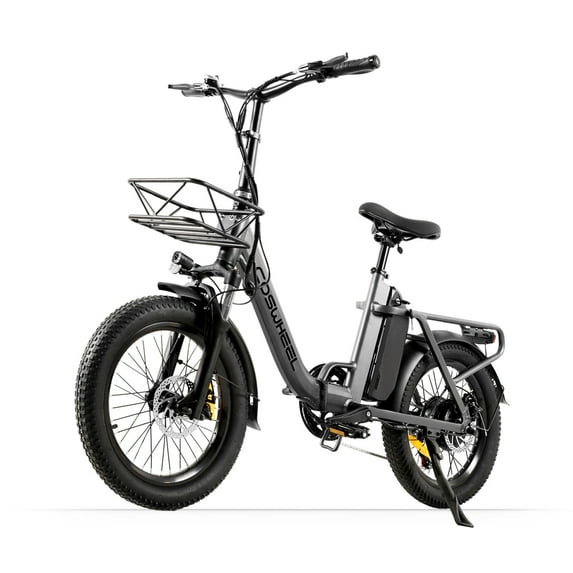COSWHEEL Y20L Step-Thru Electric Bike,1200W Peak Motor,48V 15Ah Removable Battery,28 MPH,20" Fat ...