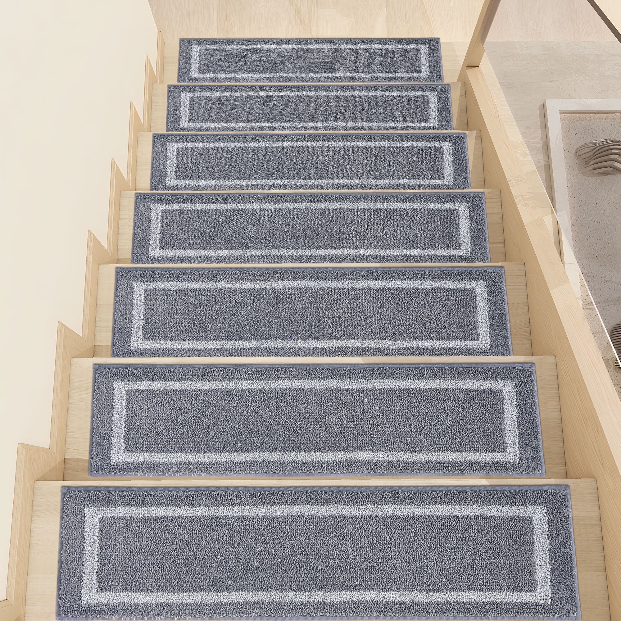 COSY HOMEER 15pcs 28"X9" Non-Slip Stair Treads,Indoor Carpet Stair ...
