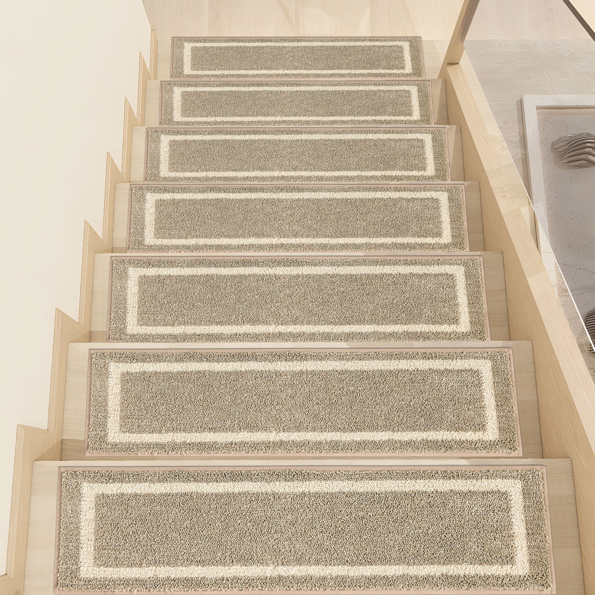 COSY HOMEER 15pcs 28"X9" Non-Slip Stair Treads,Indoor Carpet Stair ...
