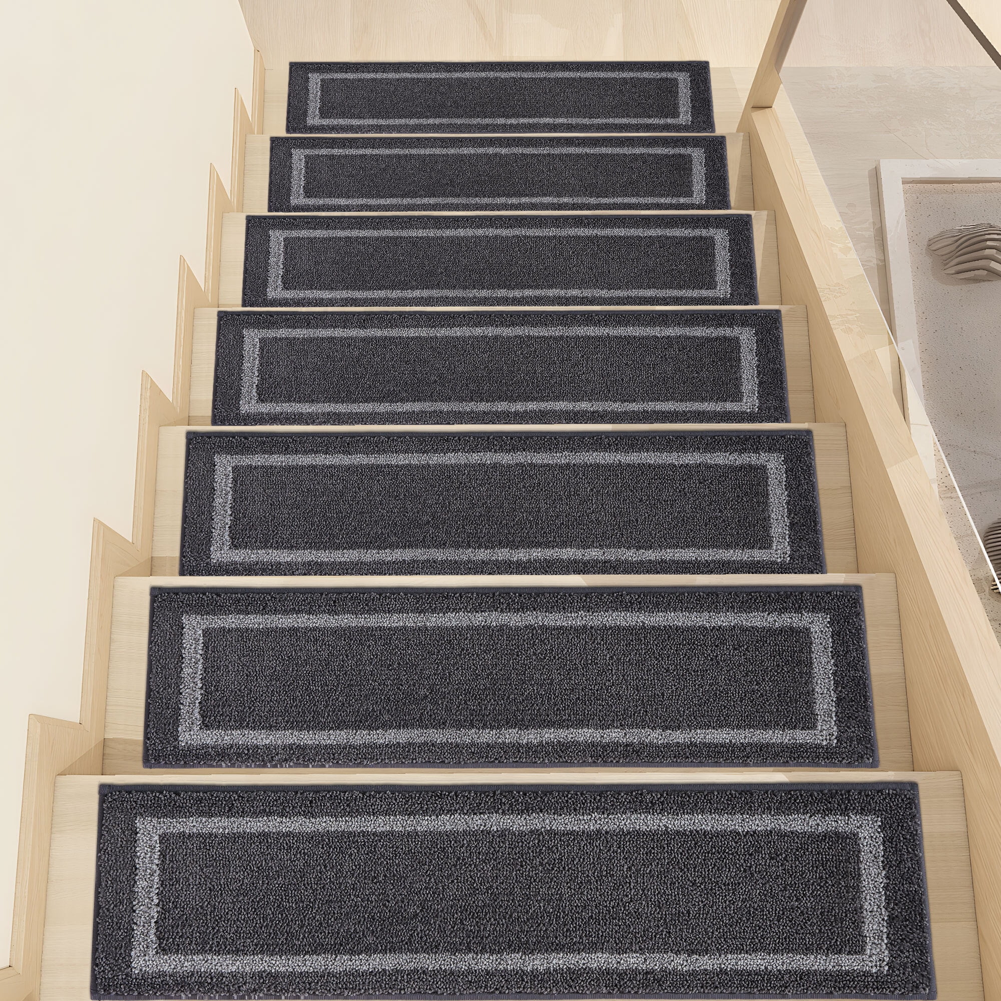 COSY HOMEER 4pcs 28"X9" Non-Slip Stair Treads,Indoor Carpet Stair ...