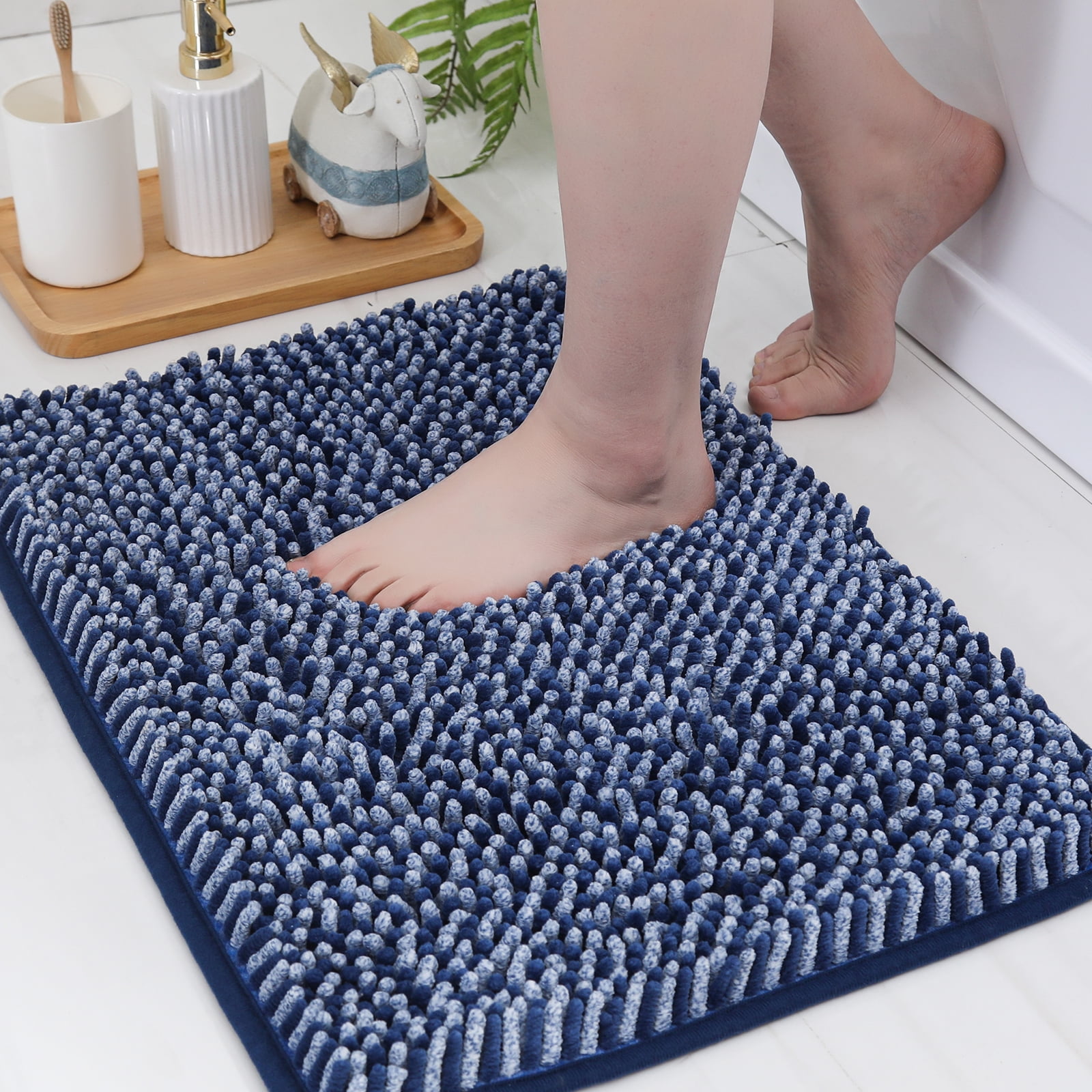 "COSY HOMEER 17""x24"" Microfiber Chenille Bathroom Rugs, Non-Slip ...
