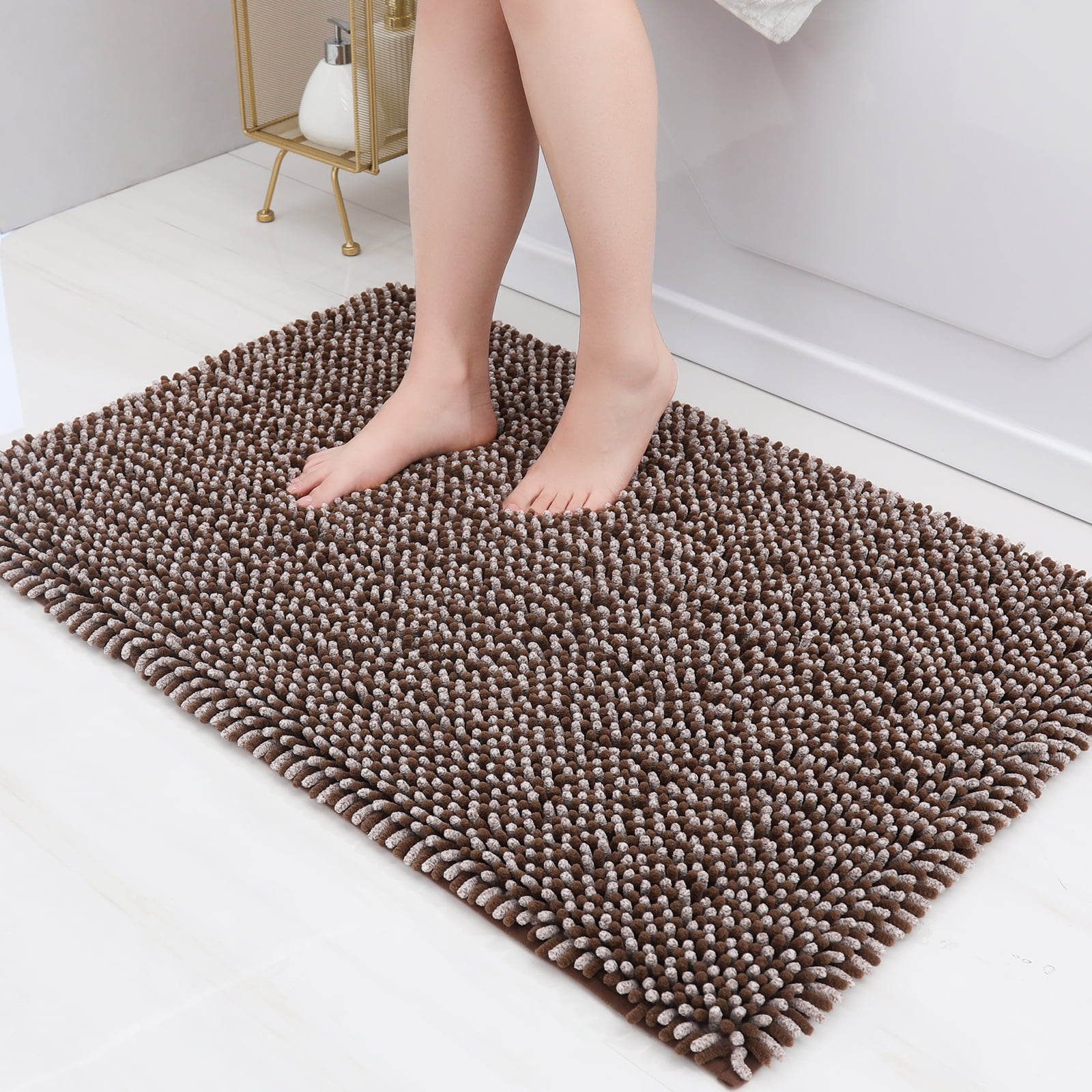 COSY HOMEER 24"x36" Microfiber Bathroom Rugs, Quick Dry, Chenille, Non ...