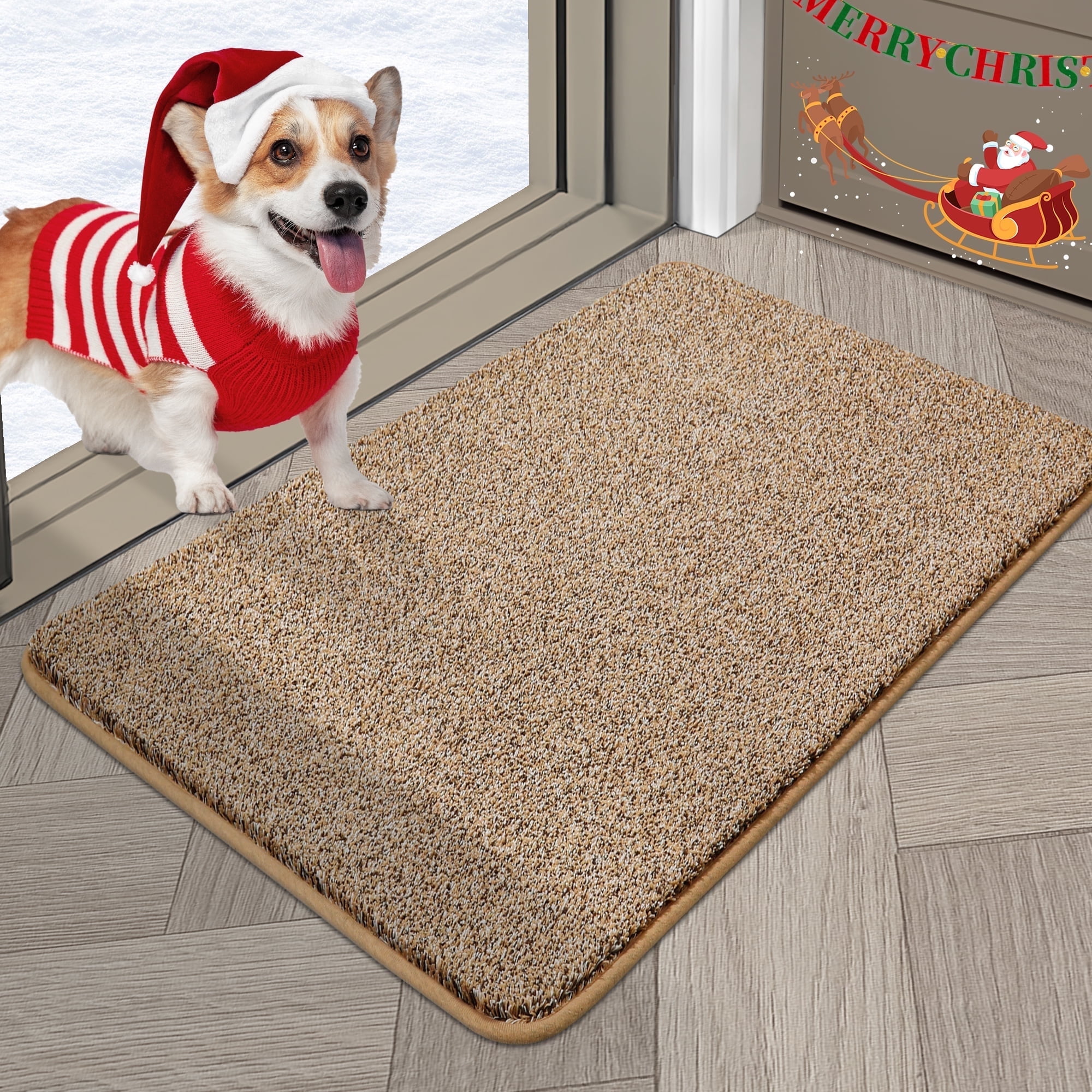Floor Hug Doormat Indoor 20"x32", Soft and Absorbent Door Mat Non-Slip ...