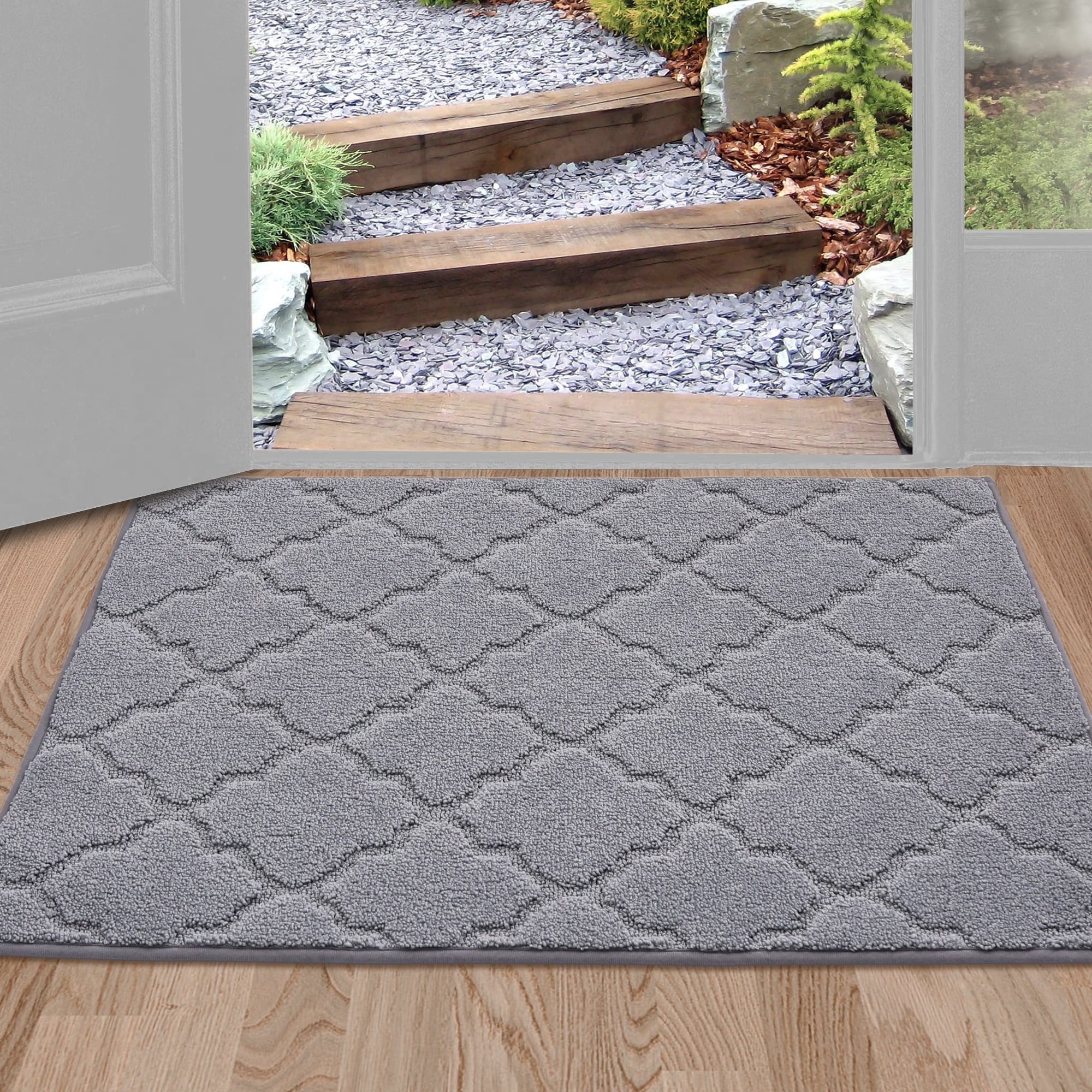 "COSY HOMEER Indoor Doormat 24""x36"", Non-Slip, Absorbent Dirt Trapper ...