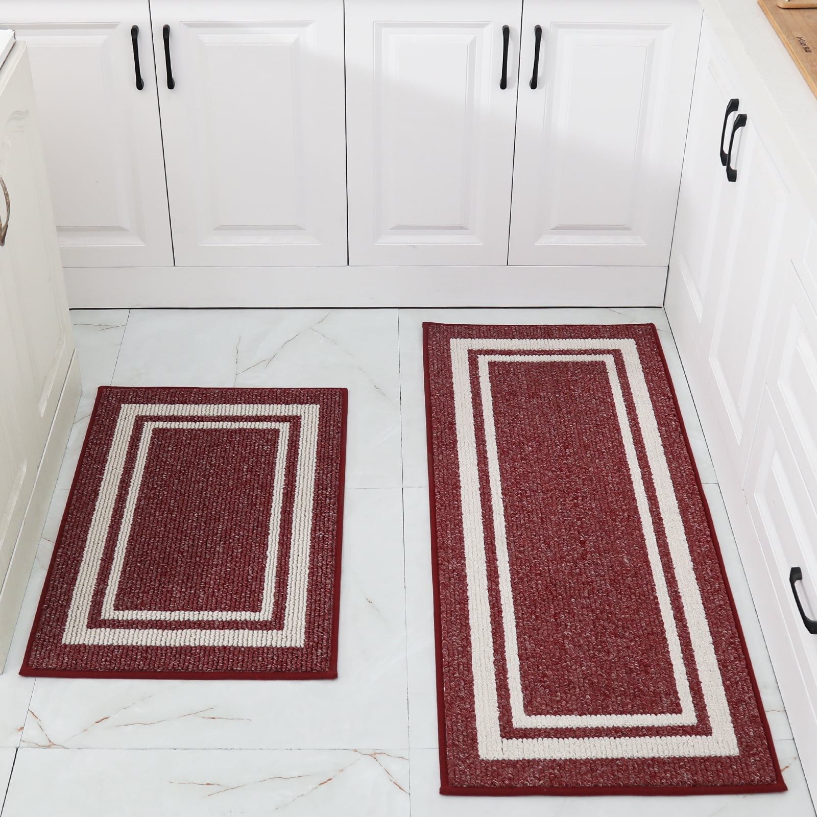 COSY HOMEER Anti-Set Long Kitchen Rugs and Mats 2 Pieces, Stain ...
