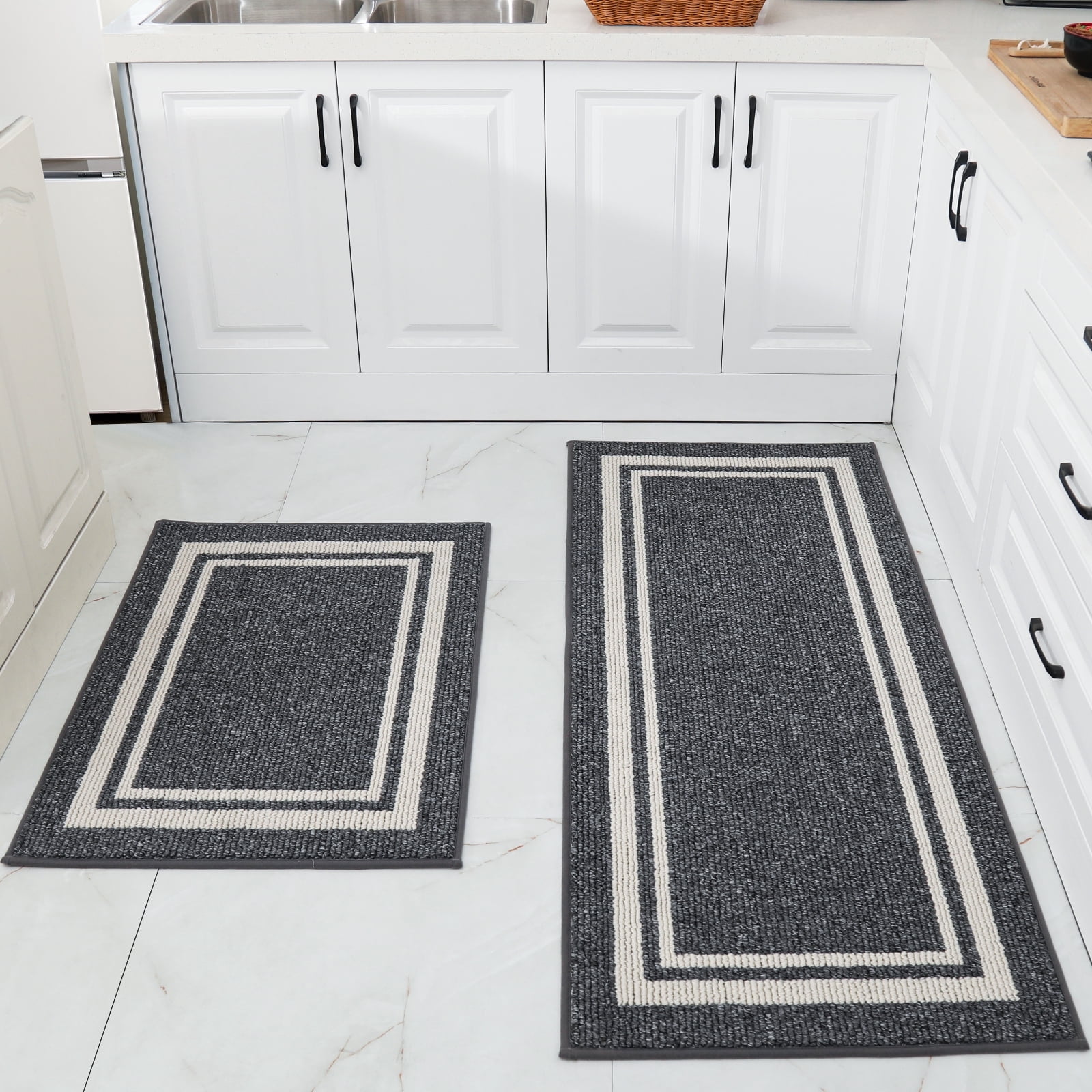 "COSY HOMEER 2-Piece Kitchen Rugs Set, 24""x35""+24""x60"", Stain ...