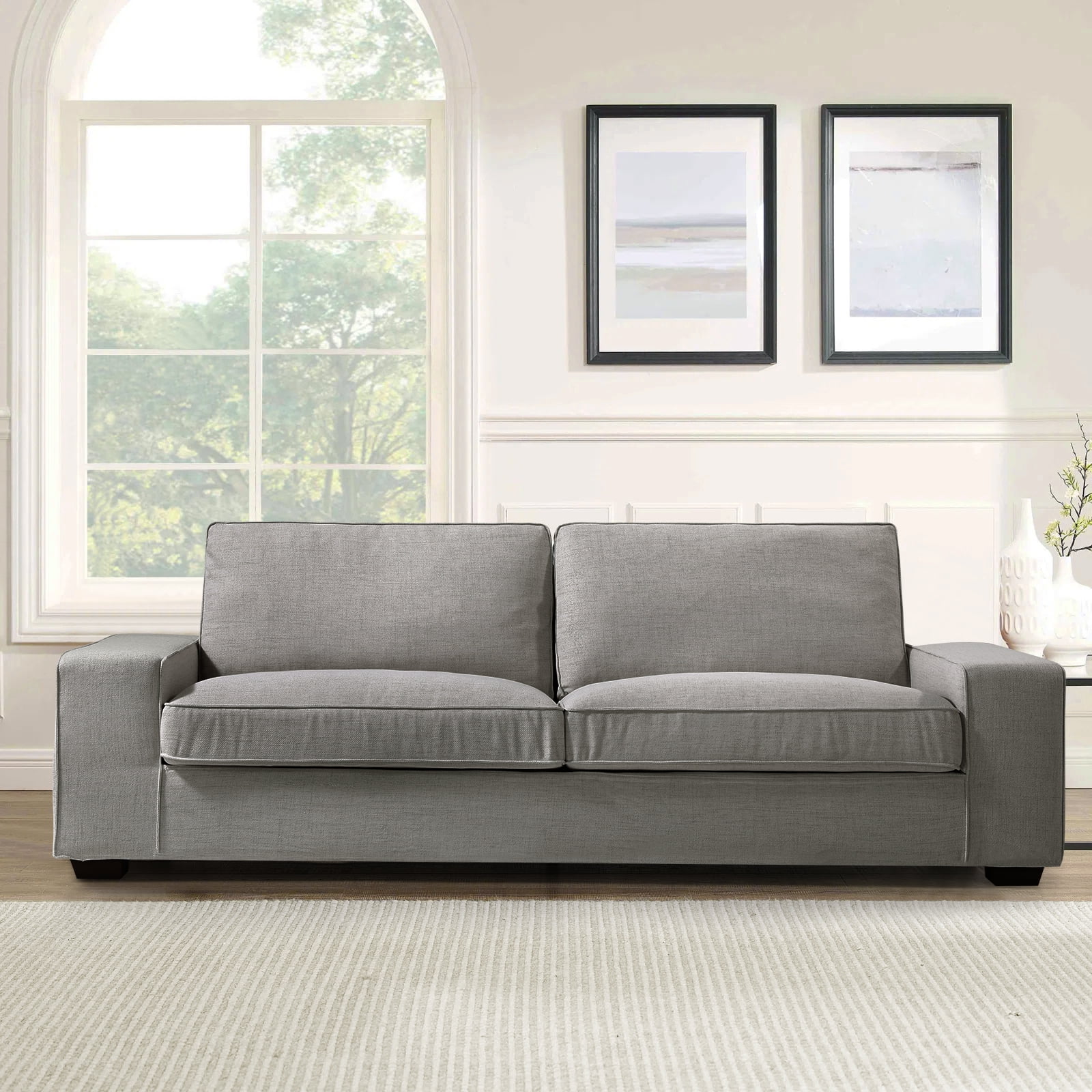 COSYJOY Long Couch, 88.58" Three Seater Sofa, Soft, Comfortable, Easy ...