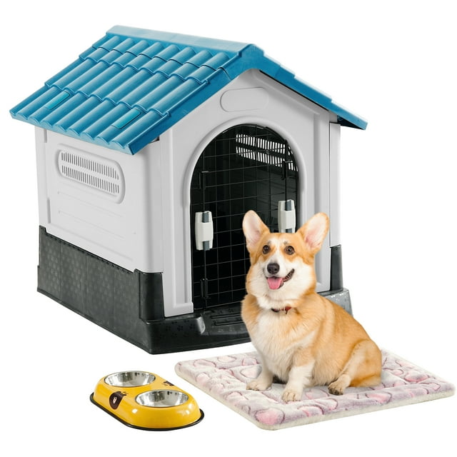 COSYJOY Plastic Dog House Kit with Door,Waterproof Indoor Outdoor Dog ...