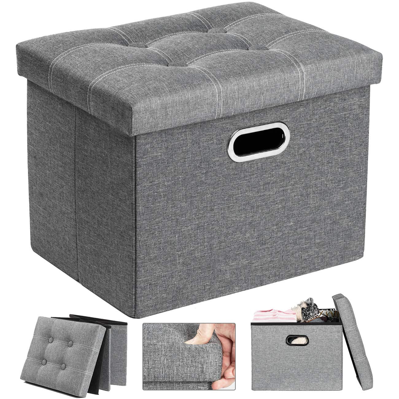 COSYLAND Ottoman with Storage for Room Folding Ottoman Foot Stool ...