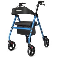 Equate Rolling Walker for Seniors, Rollator with Seat and Wheels, Black ...