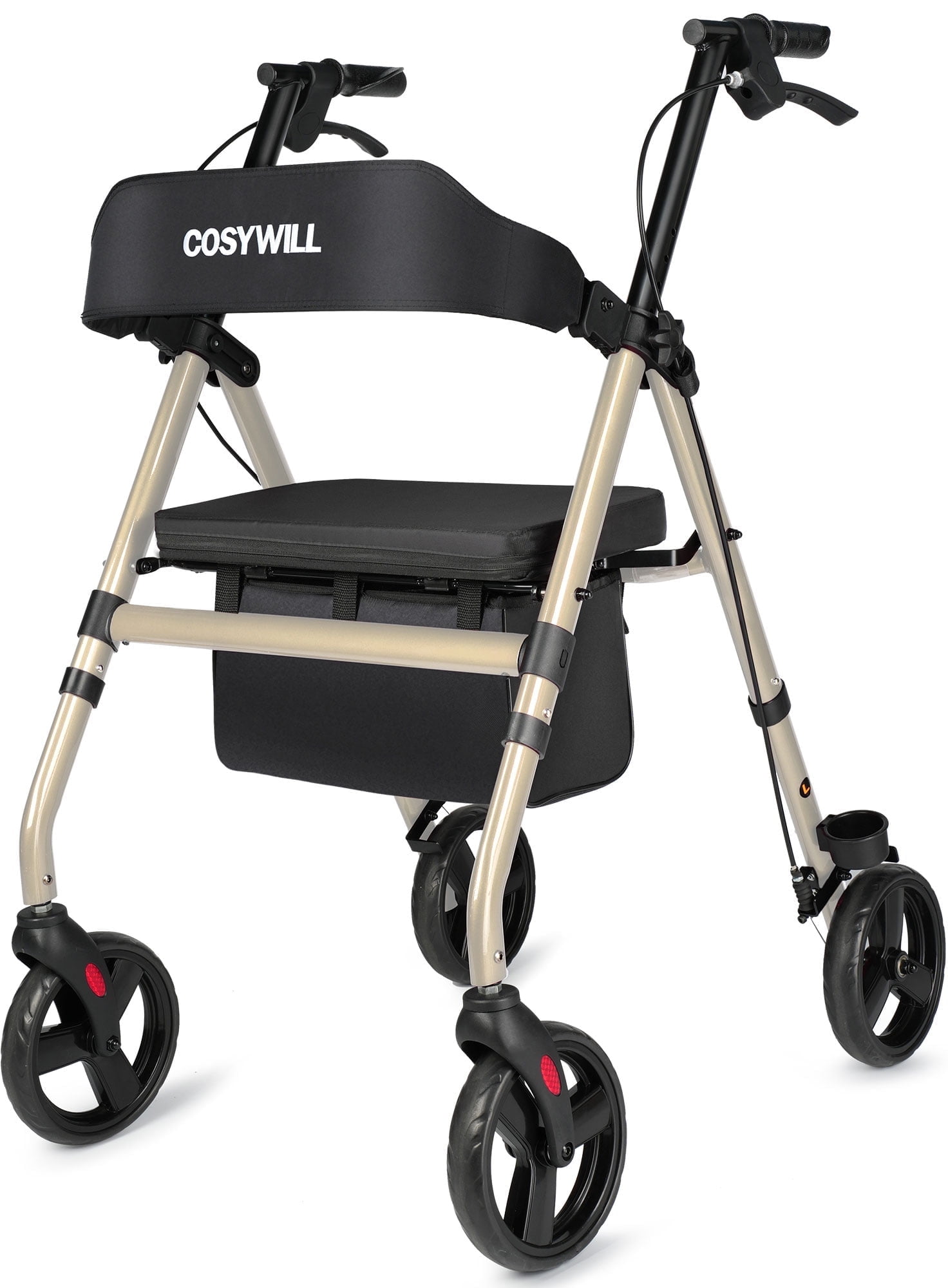 COSYWILL Rollator Walker with Seat,Foldable Mobility Walker with ...