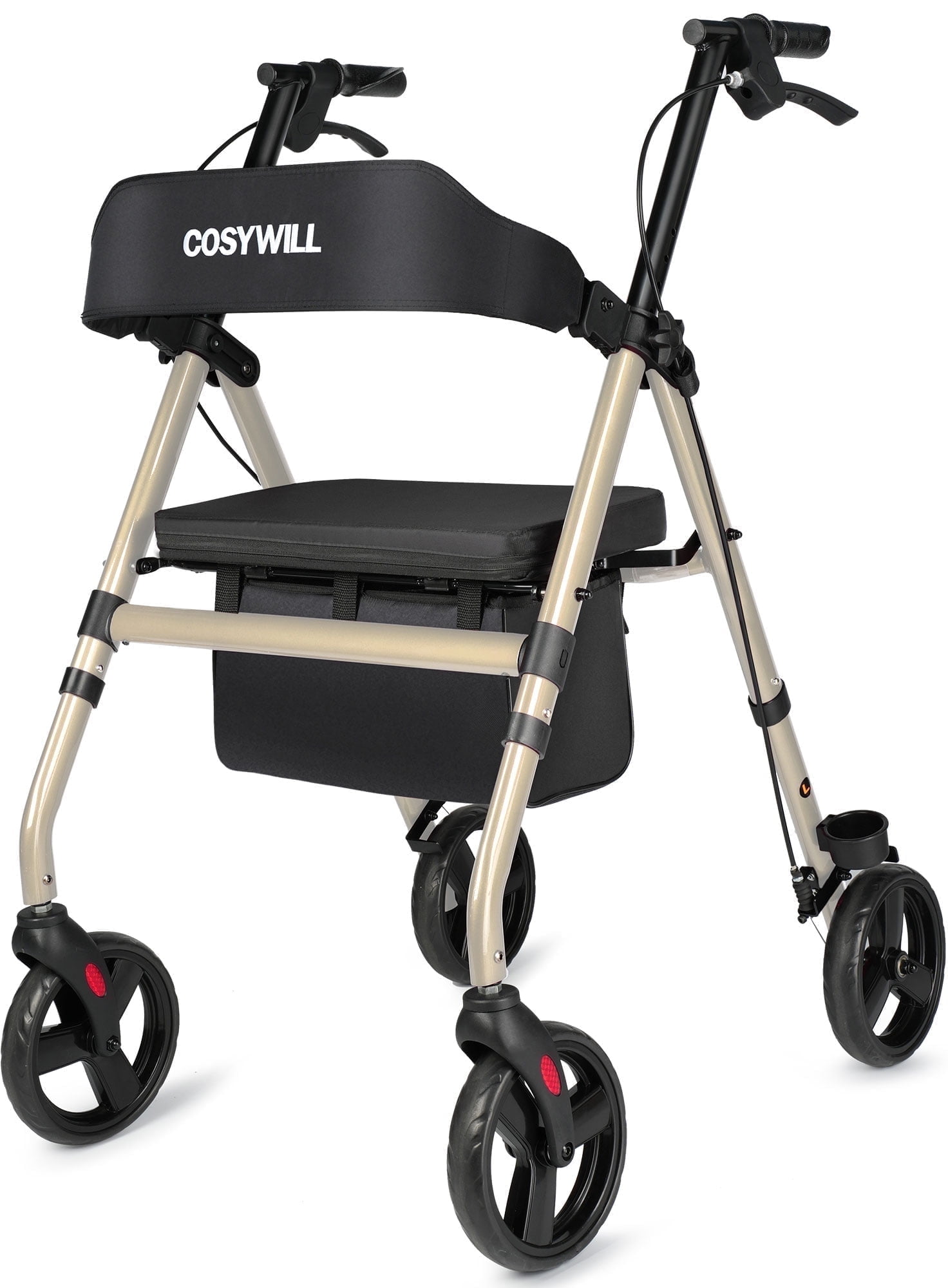 COSYWILL Rollator Walker with Seat,Foldable Mobility Walker with ...