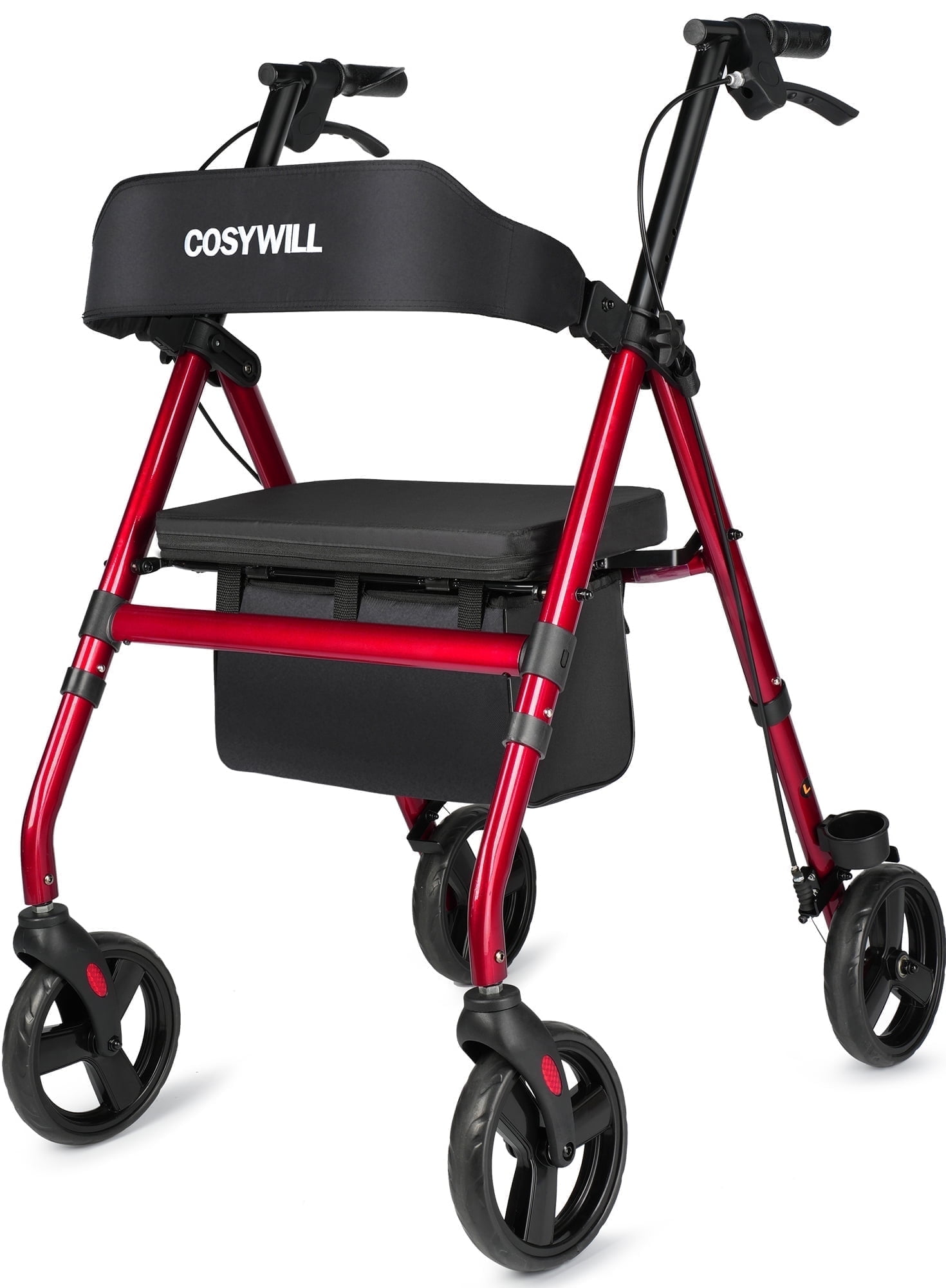 COSYWILL Rollator Walker with Seat,Foldable Mobility Walker with ...