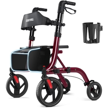 Drive Medical Nitro Euro Style Rollator Rolling Walker, Red - Walmart.com